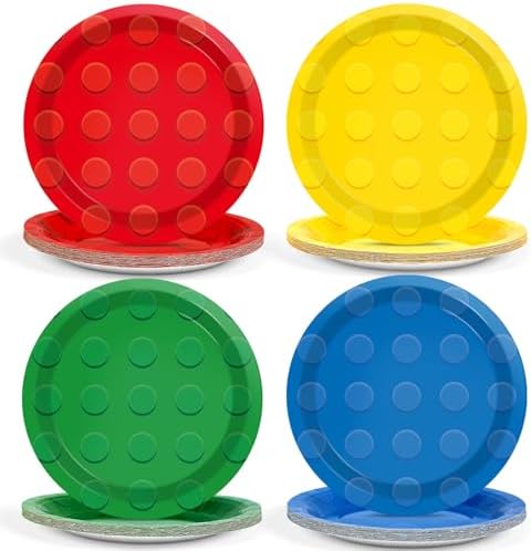 Amazon.com: LOIYSHINE 81 PCS Building Block Birthday Party Supplies ...