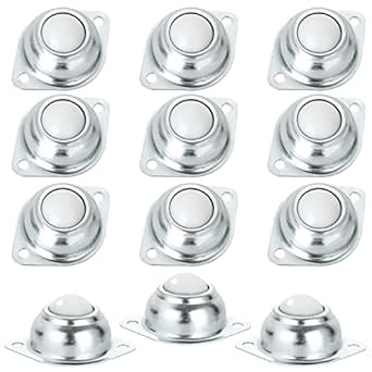 12PCS 1/2" Ball Casters，Nylon Roller Bearing, 360° Universal Wheel ...