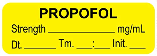 Amazon.com: United Ad Label Anesthesia Labels Propofol MG/ML, 1-1/2" x ...