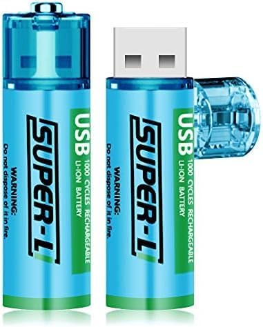 USB Rechargeable AA Batteries 1.5V 1500 mWh Capacity Fast Charge USB ...