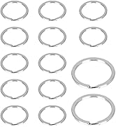 Uniclife 14 Pieces Black Flat Key Rings Set Split Steel Key Chain Rings ...