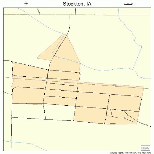 Large Street & Road Map of Stockton, Iowa IA - Printed poster size wall ...