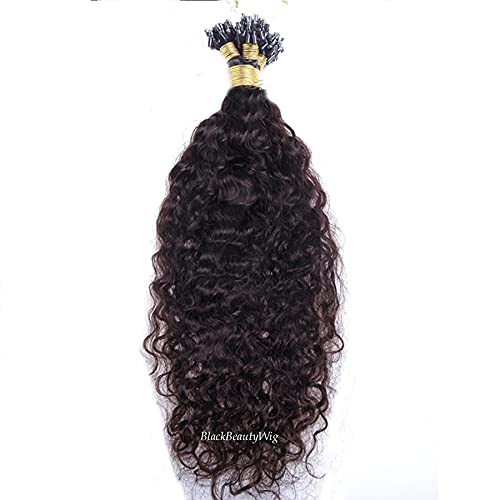 Extensión de cabello humano rizado con micro bucle, extensiones de ...