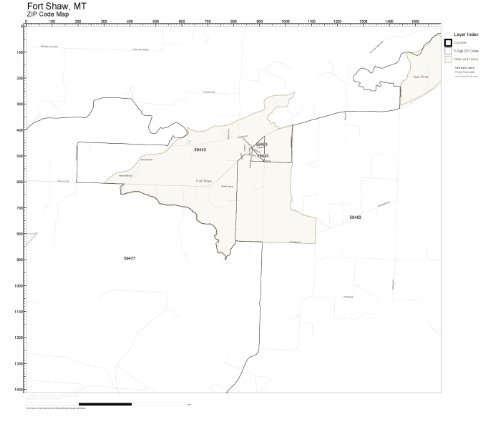 Zip Code Wall Map Of Fort Shaw Mt Zip Code | Desertcart Sri Lanka