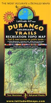 Durango Colorado Trails Recreation Topo Map: Latitude 40° Maps ...