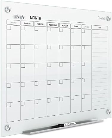 Quartet Whiteboard Calendar, Glass Dry Erase White Board Planner, 36” x ...