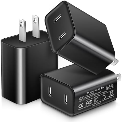 Amazon.com: Boxeroo 3 Pack 20W USB C Wall Charger Dual Port PD 3.0 ...