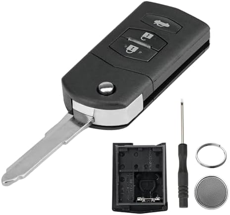 3 Button Flip Folding Car Key Fob Case for Mazda 2 3 5 6 MX5 RX8 Key ...
