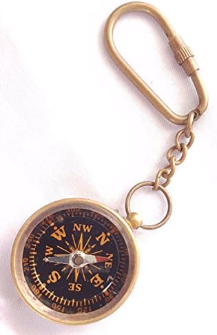 Amazon.com: Medieval Replicas Brass Nautical Keychain Marine Compass ...