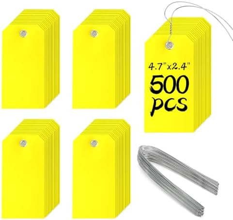 Amazon.com : 500 Pieces Plastic Shipping Tags with Wire Waterproof Hang ...