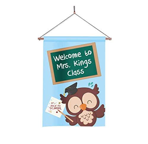 Amazon.com: Personalized Owl Teacher Flag Classroom Banner, Back to ...