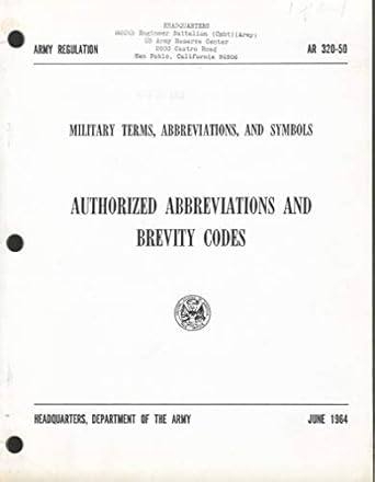Military Terms, Abbreviations, and Symbols: Authorized Abbreviations ...