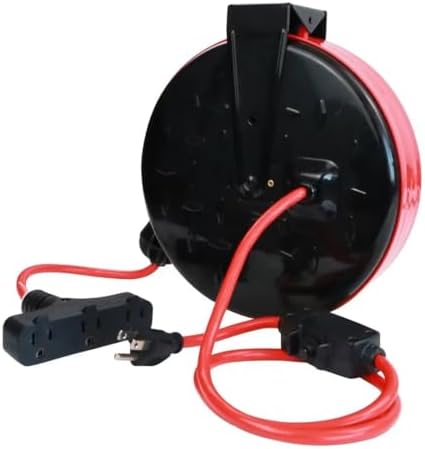 GreenProsper 30 Ft Retractable Extension Cord Reel, 16/3 SJTW Power ...