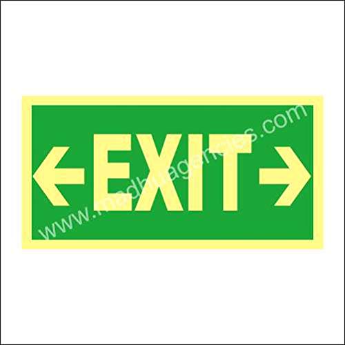 Double Side Exit Auto Glow Sign Board in 3mm Thick Foam Sheet (12" X 4 ...