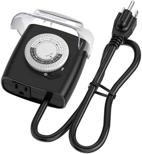 G-Homa [Enhanced] Outdoor Timers, Mechanical 24 Hour Timer Outlet ...