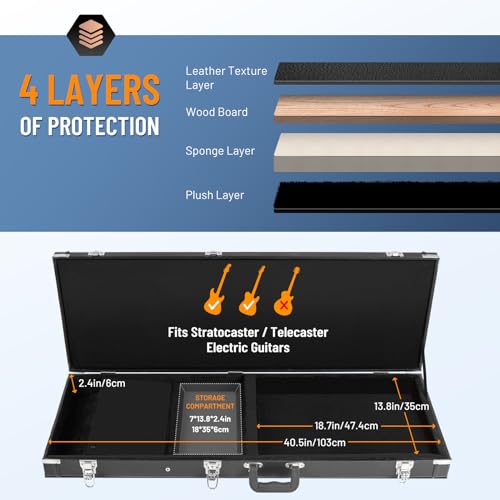 Snapklik.com : CAHAYA HardShell Wood Case Electric Guitar Hard Case ...