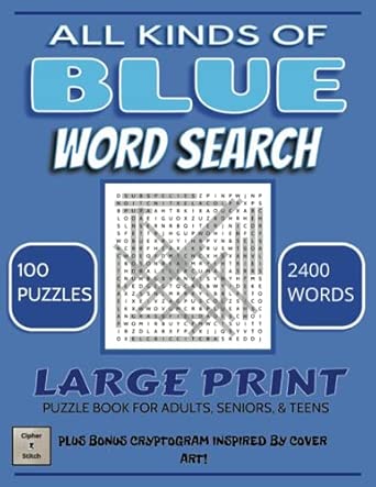 All Kinds of Blue Word Search: Large Print Puzzle Book for Adults ...