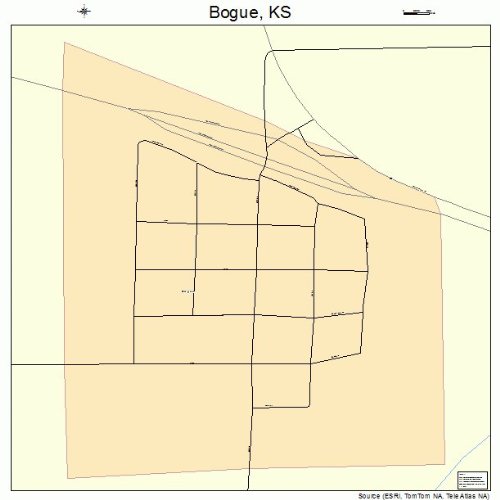 Amazon.com : Large Street & Road Map of Bogue, Kansas KS - Printed ...