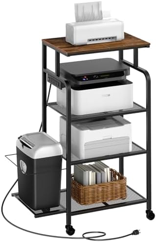 Amazon.com: MAHANCRIS Printer Stand with Charging Station, Large Tall ...