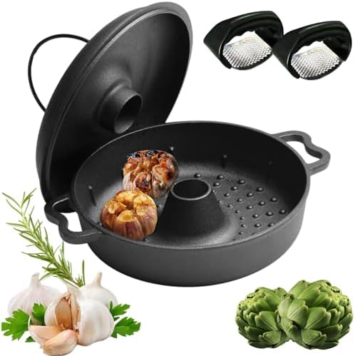Amazon.com: IPROUDER Cast Iron Garlic Roaster with Handle, Smoker ...