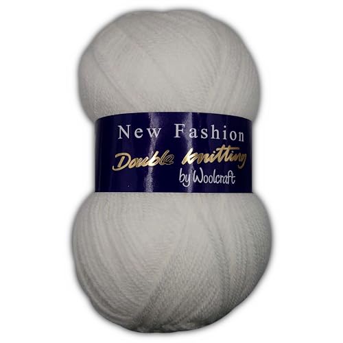2 Pack of White 7F76-100g Double Knit Wool for Knitting and Crochet by ...