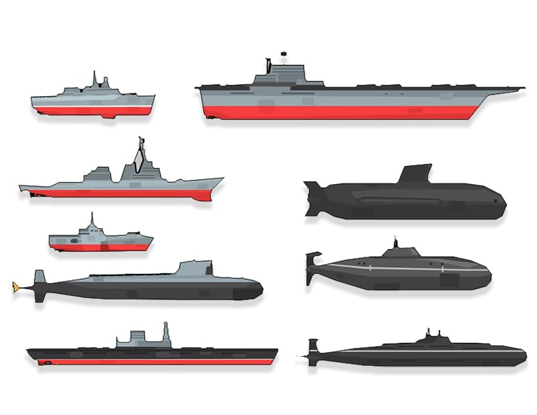 Amazon.com - Sheet of 9 Naval Ships and Submarines Stickers (Set of US ...