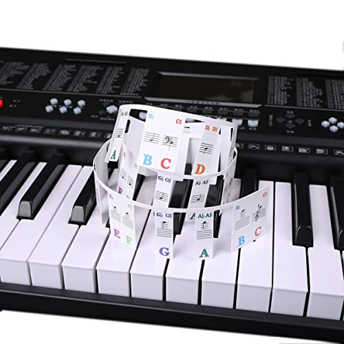 OriGlam Piano Keys Stickers Overlay, Removable Piano Keyboard Note ...