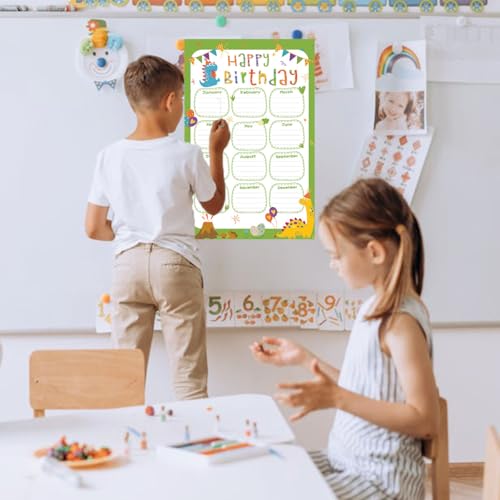 Snapklik.com : Dinosaur Birthday Chart Poster, 17 X 11 Inch, Classroom ...