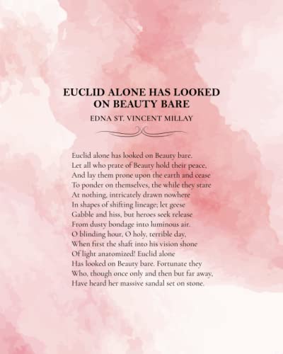 『Euclid Alone .. | Edna St. Vincent Millay Poetry Print on Notebook ...