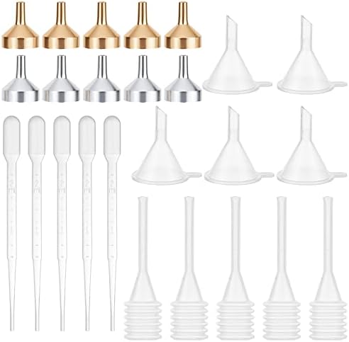 Amazon.com: GORGECRAFT 25Pcs 5 Style Small Metal Funnels Essential Oil ...