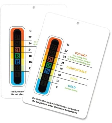 SFXC 2X White Eco Room Thermometer Card : Amazon.co.uk: Home & Kitchen