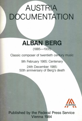 Alban Berg (1885-1935) Classic composer of twentieth century (50th ...
