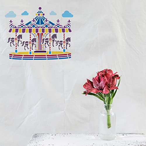 FINGERINSPIRE Carousel Horse Stencils 29.7x21cm Plastic Carousel ...