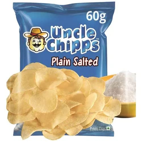 Uncle Chips - Potato Chips Plain Salted Flavour, 50g/52g/54g (Weight ...