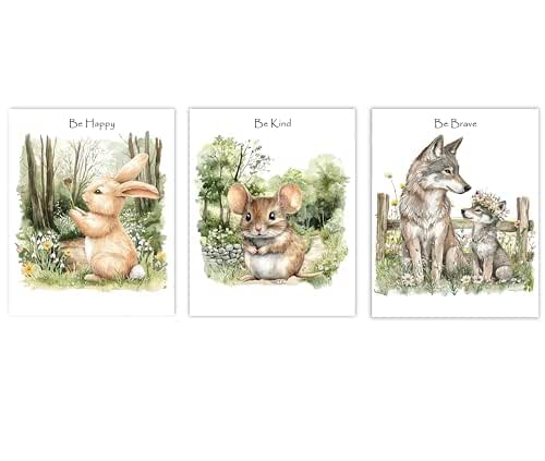 Amazon.com: Woodland Nursery Animals - Inspirational quote - Wall Art ...