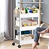 Amazon.com: 3-Tier Rolling Organizer Craft Cart - White Storage Trolley ...