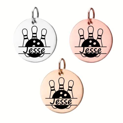 Amazon.com: Bowling Charm, Personalized Engraved Stainless Steel ...