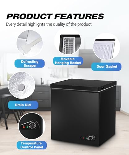 Snapklik.com : Chest Freezer 7.0 Cu Ft, Compact Top Door Freezer, 2 ...