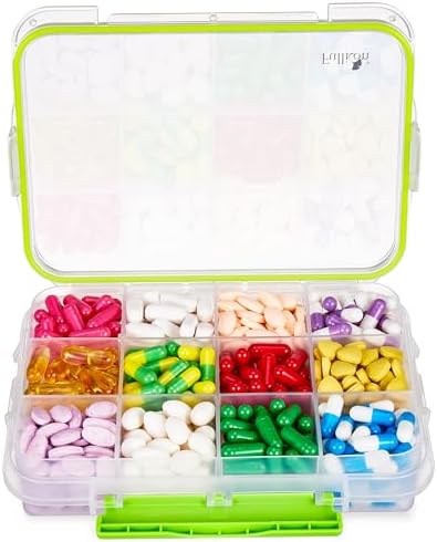 Amazon.com: Fullicon Pill Organizer Moisture Proof, Large 8 Compartment ...