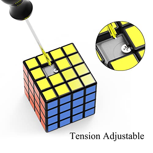 TBFUNNY Speed Cube 4×4 Magic Cube 60mm, Brain Teaser Puzzle Fast Sequential Puzzles for Kids ...