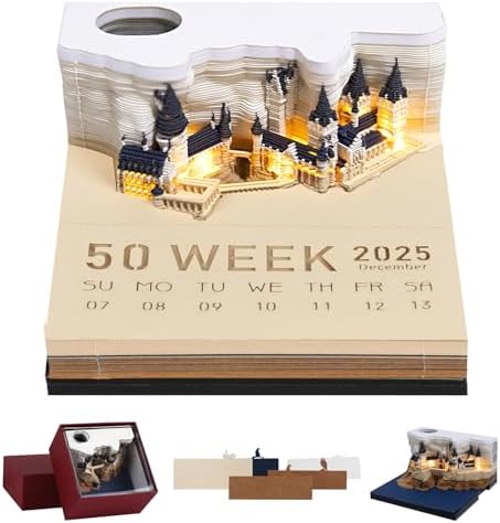 Amazon.com : 3D Calendar 2025 Memo Pad 3D Magic Castle Weekly Calendar ...