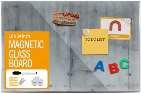 Amazon.com : Decorative Magnetic Marker Board Tempered Glass Memo Board ...