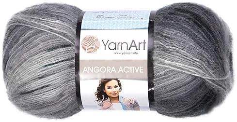 Amazon.com: 1 Skein YarnArt Angora Active Knitting Yarn, 25% Mohair 75% ...