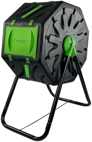 Crystals 65L Garden Compost Bin, Rotating Tumbling Composter Bin for ...