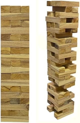 Buy MRSM® Wooden Blocks 54 Pcs Tower Blocks Game Wood Stacking Game for ...