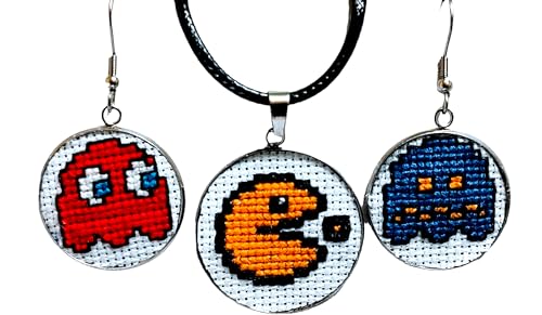 JUEGO DE COLLAR Y ARETES ARTESANALES - PAC MAN : Amazon.com.mx ...