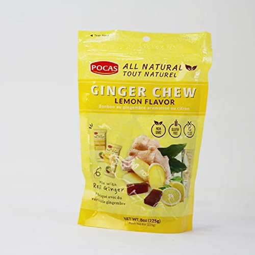 Amazon.com : Pocas Ginger Chew Lemon Flavor 8 Ounce Bag : Health ...
