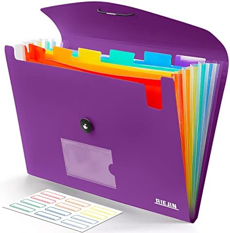 Accordian File Organizer 7 Pocket Expanding File Folder with Labels ...