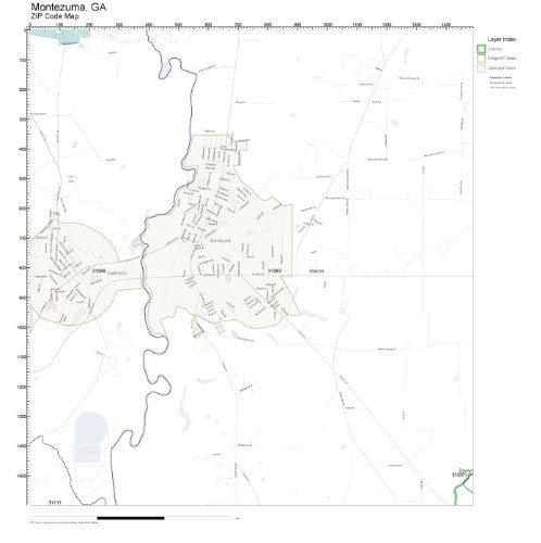 ZIP Code Wall Map of Montezuma, GA ZIP Code Map Laminated: Amazon.com ...