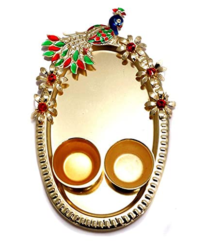 EZEEPORT Haldi Kumkum Holder/Pooja Thali Peacock Platter Designer and ...